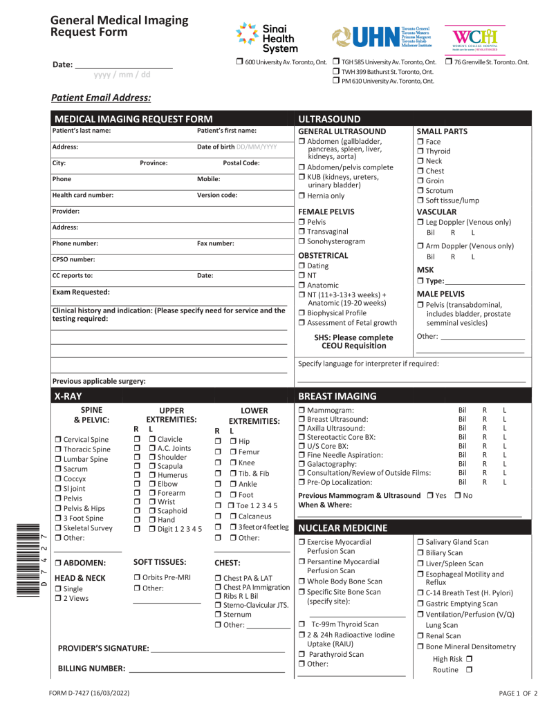 GTA - General Medical Imaging - Hamilton Family Health Team