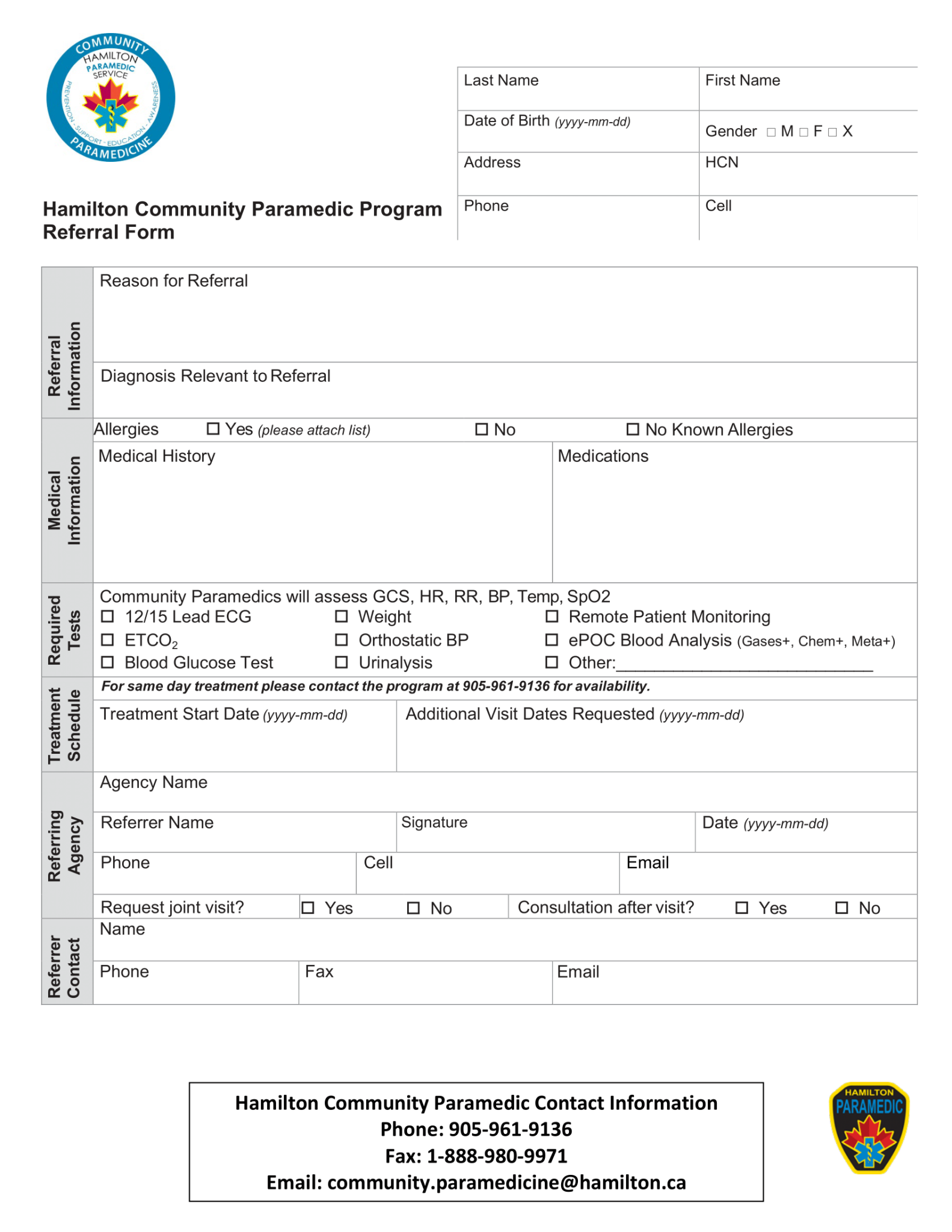 Hamilton Community Paramedic Program - Hamilton Family Health Team