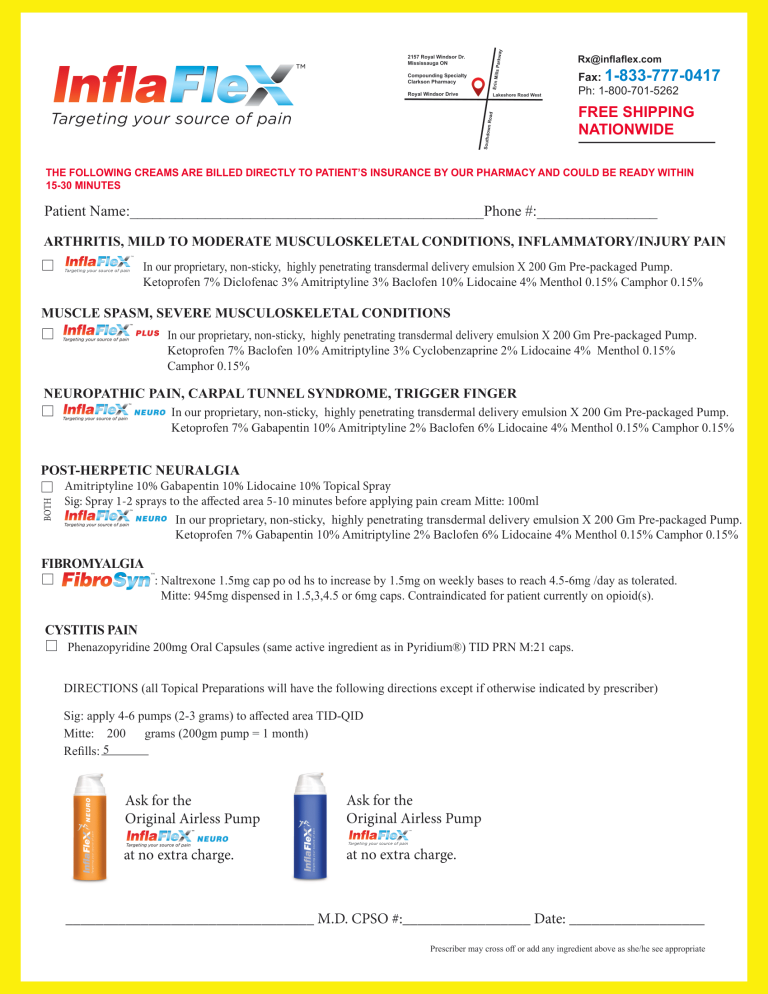 InflaFlex - HairGian - Molluscum - Maxym - Hamilton Family Health Team