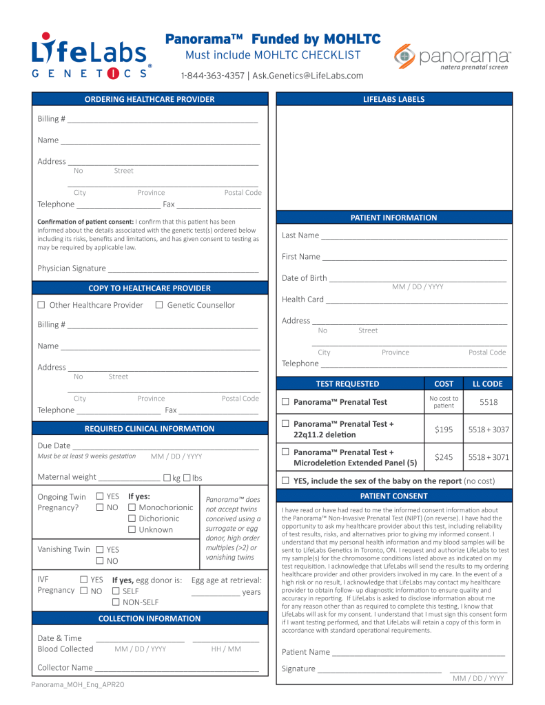 LifeLabs Genetics – Panorama - Funded by MOHLTC - Hamilton Family ...
