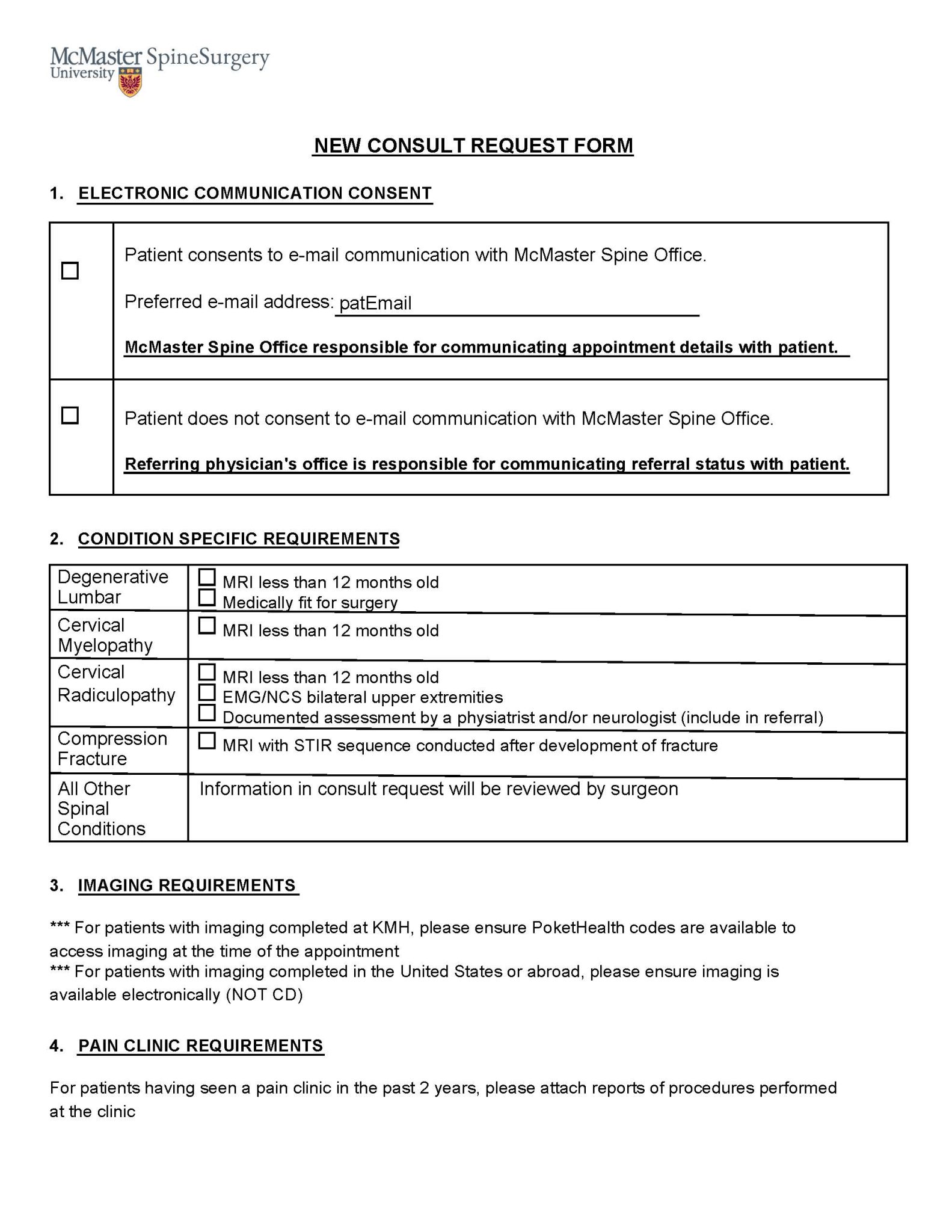 McMaster Spine Surgery - New Consult Requisition Form - Hamilton Family ...