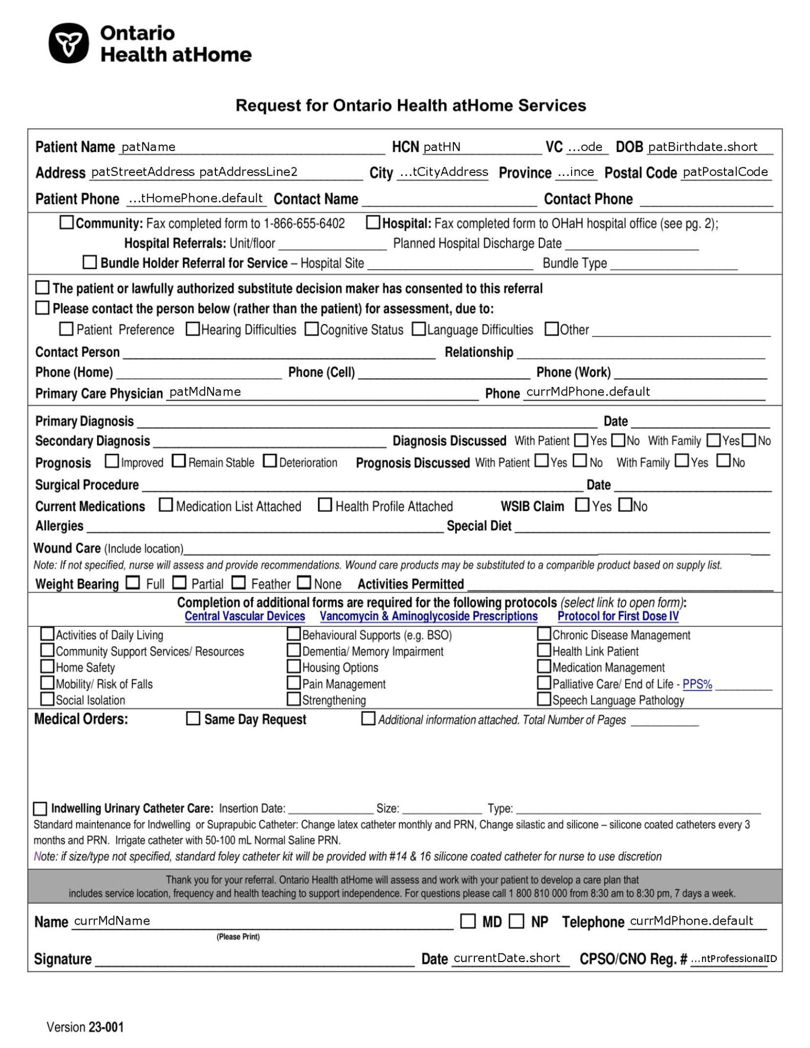 HNHB - Request for Ontario Health atHome Services - With Instructions ...